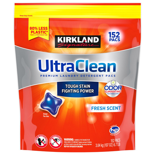 Kirkland Signature HE Ultra Clean Laundry Detergent Pacs Same-Day ...