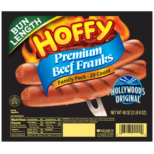 Smart & Final Hoffy Bun Length Premium Beef Franks - Family Pack Same ...