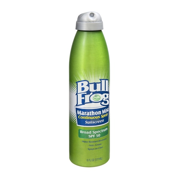 Bull Frog Marathon Mist Sunscreen Continuous Spray - SPF 50 (6 fl oz ...