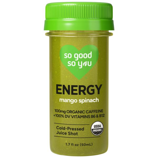 So Good So You Energy Mango Spinach, Organic Juice Shot Same-Day ...