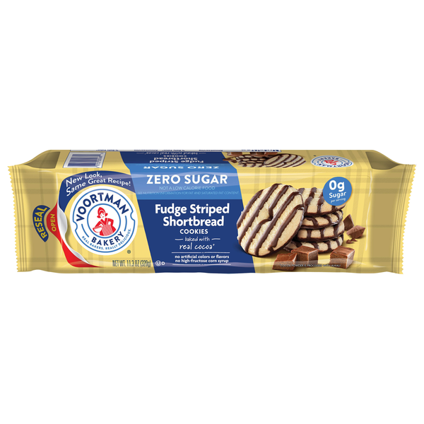 Food Lion Voortman Bakery Cookies, Zero Sugar, Fudge Striped Shortbread ...