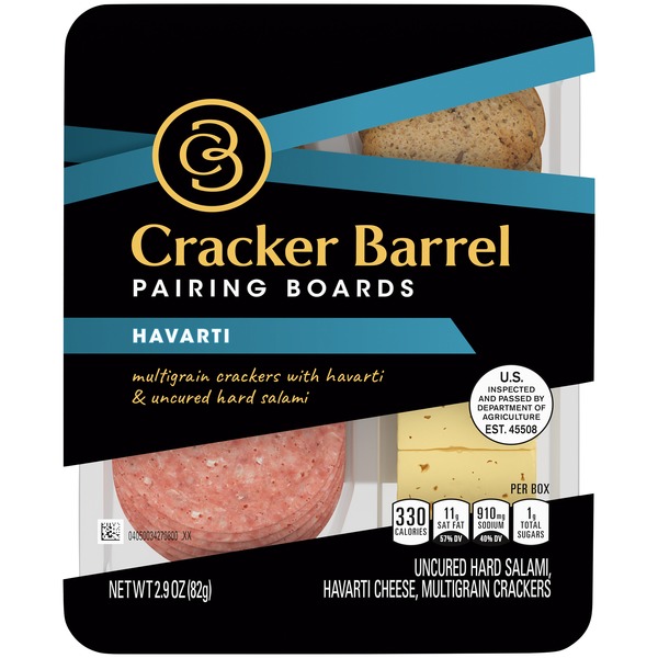 Cracker Barrel Havarti Cheese, Uncured Hard Salami & Multigrain ...