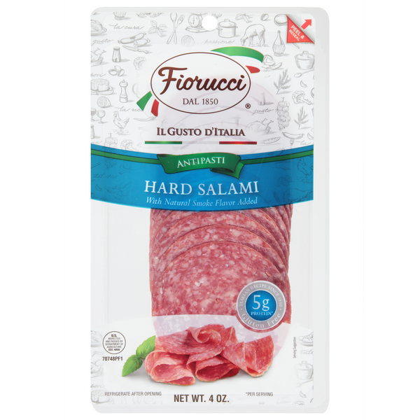 Food Lion Fiorucci Pre-Sliced Hard Salami, Easy-to-Open Resealable ...
