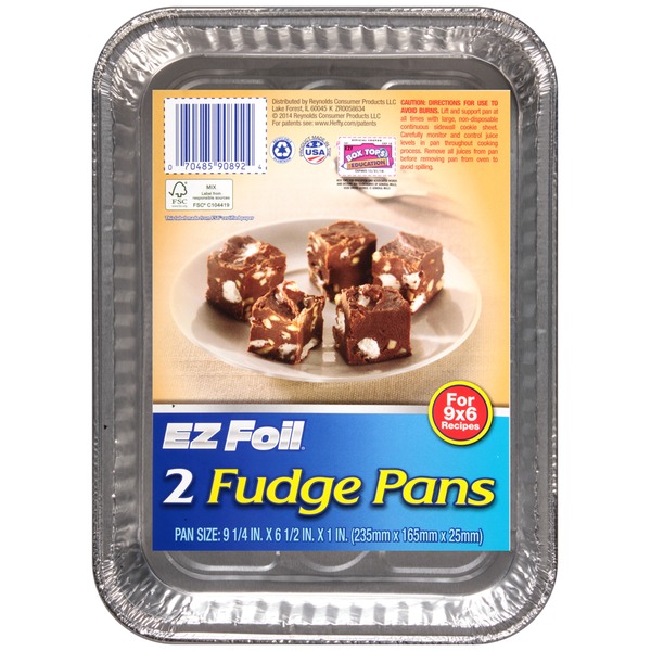 Hefty Ez Foil 9.25 in. X 6.5 in. X 1 in. Fudge Pans (2 ct) - Instacart