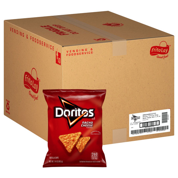Doritos Tortilla Chips, Nacho Cheese, 1.75 oz, 64 ct Same-Day Delivery ...