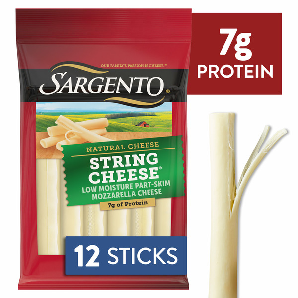 Sargento Natural Mozzarella String Cheese Sticks, 12-Count Same-Day ...