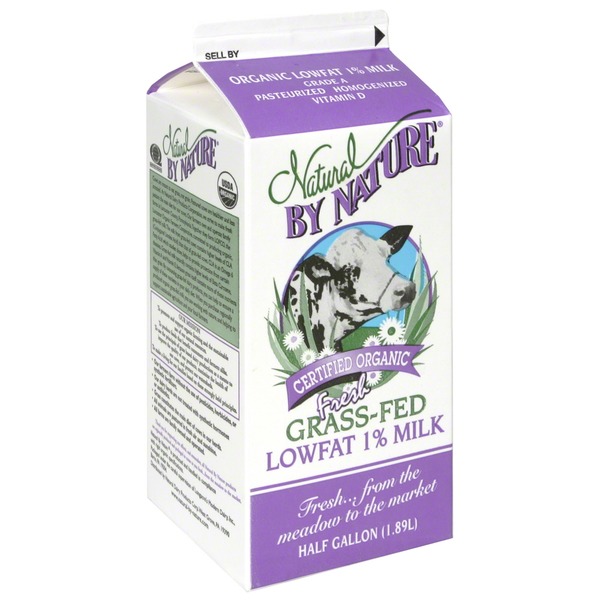 Natural By Nature Lowfat 1% Milk, Fresh Grass-Fed (0.5 gal) - Instacart