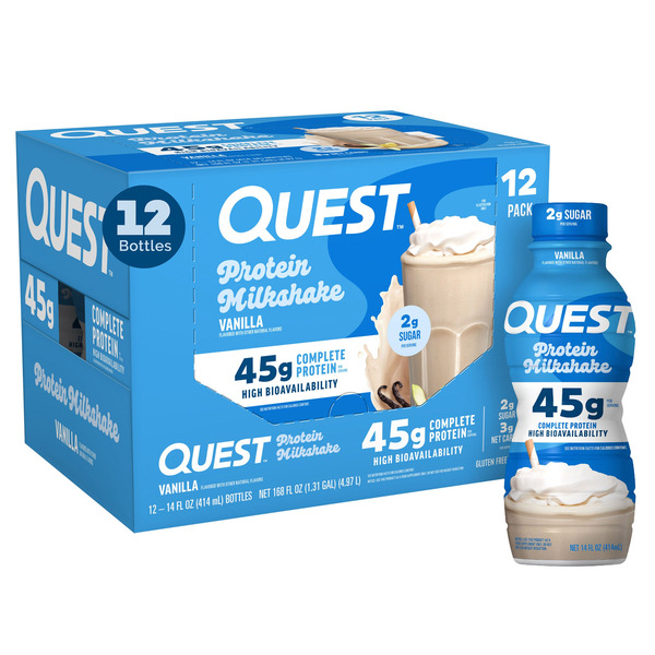 Quest Nutrition 45g Protein Milkshake, 14 fl oz, 12-pack Same-Day ...