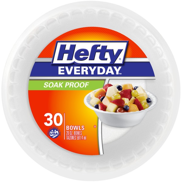 Hefty 20 oz. Soak Proof Bowls (20 oz) - Instacart