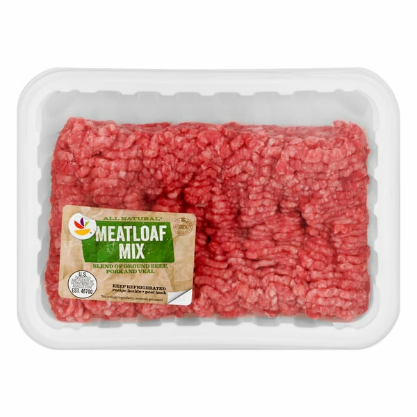 Stop & Shop Store Brand Natural Ground Meatloaf Mix 1/3 Pork 1/3 Beef 1 ...