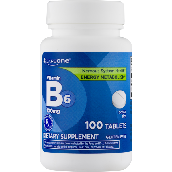 CareOne Vitamin B6, 100 mg, Tablets (100 each) - Instacart