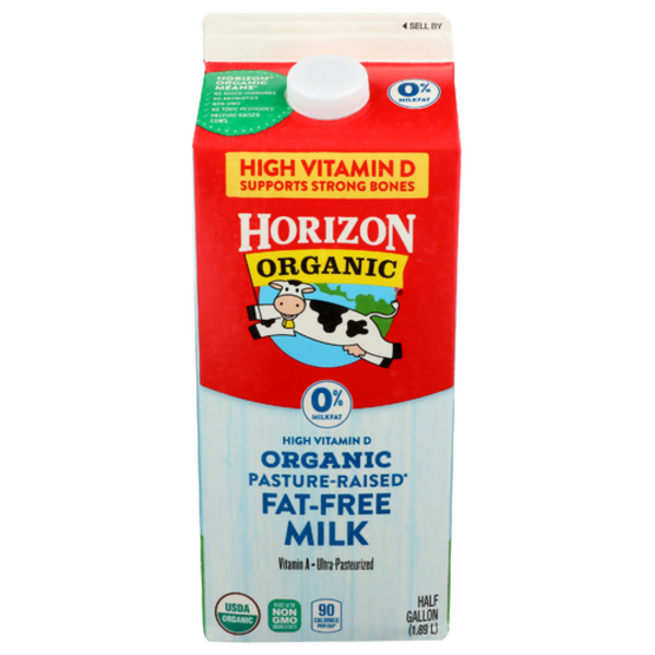 Horizon Organic 0% Fat Free Milk, 64 fl oz Half Gallon Carton Same-Day ...