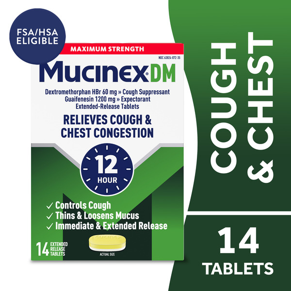 Walgreens MUCINEX® Mucinex DM Maximum Strength 12-Hour Expectorant and ...