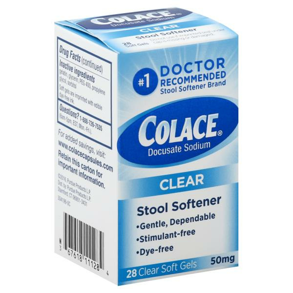 Publix Colace Stool Softener, 50 mg, Clear Soft Gels Same-Day Delivery ...