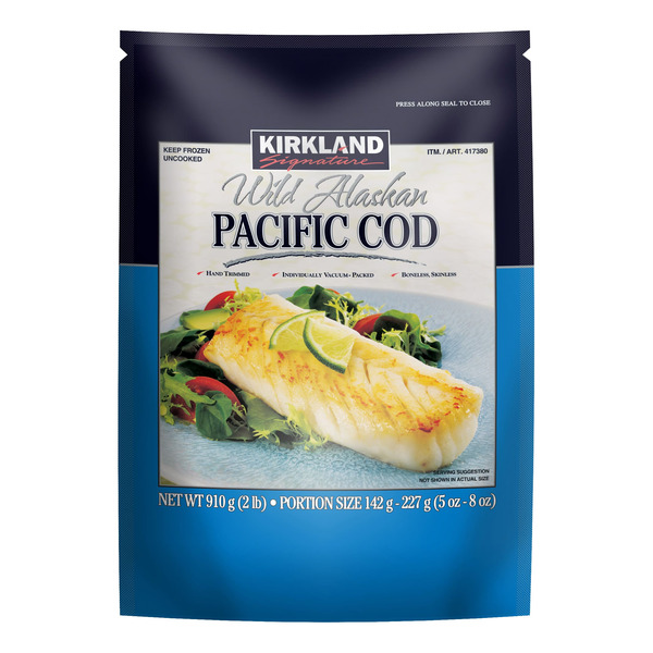 Costco Kirkland Signature Wild Alaskan Cod, Individually Wrapped, 2 lb ...