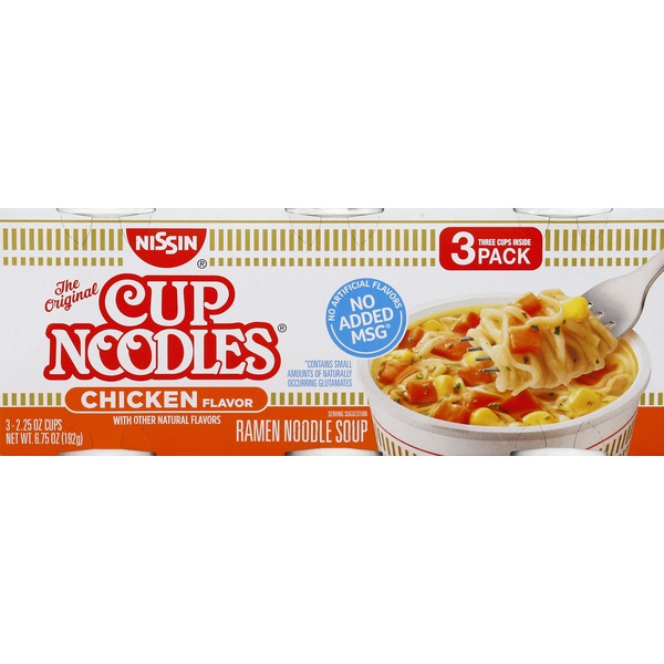 Nissin Soup, Ramen Noodle, Chicken Flavor, 3 Pack (2.25 oz) - Instacart
