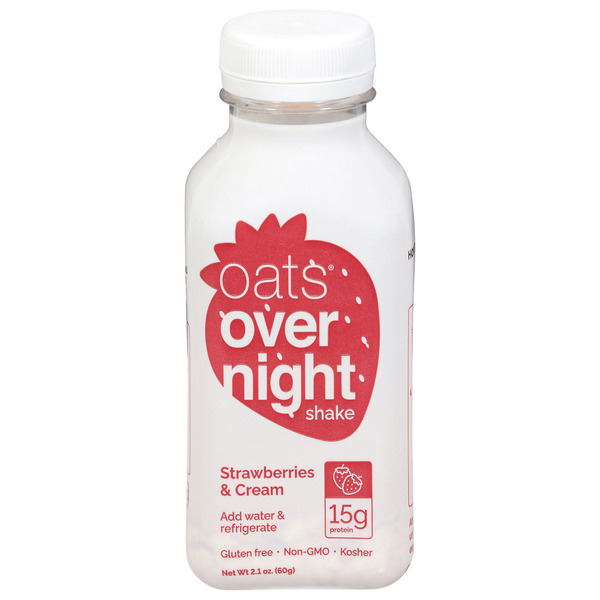 Wegmans Oats Overnight Strawberries & Cream Shake, 15g Protein Same-Day ...