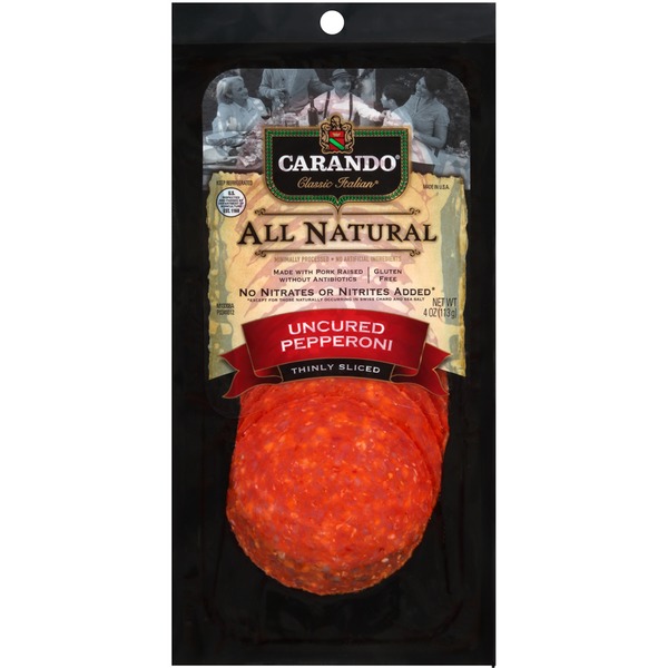 Carando Classic Italian All Natural Thinly Sliced Uncured Pepperoni (4 ...