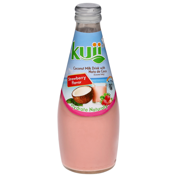 Kuii Coconut Milk Drink, with Nata de Coco, Strawberry Flavor Same-Day ...