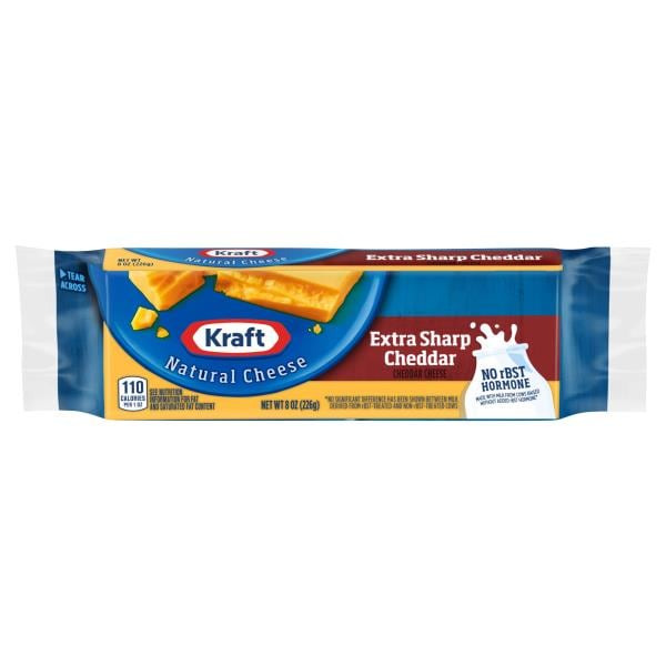 Kraft Extra Sharp Cheddar Natural Cheese Block oz Vacuum Packed Same ...
