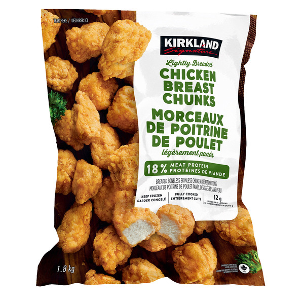 Kirkland Signature No Antibiotics Ever Lightly Breaded Chicken Chunks ...