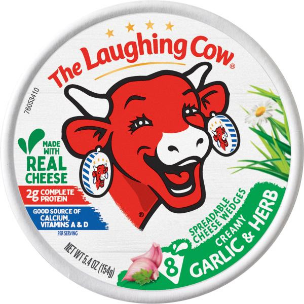 The Laughing Cow Creamy Light Spreadable Cheese Wedges, 8 pack (5.4 oz ...