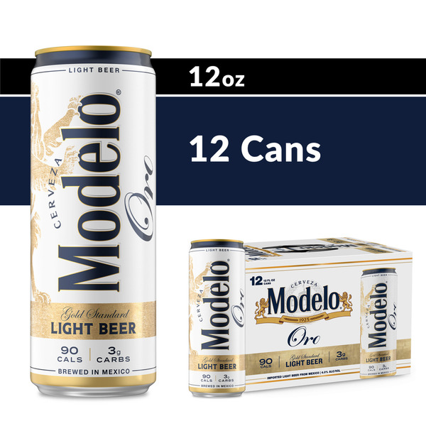 Modelo Oro Mexican Lager Import Lower Calorie* Light Beer Cans Same-Day ...