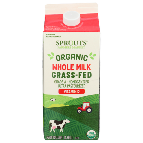 Sprouts Farmers Market Sprouts Milk-Org-Vitamin D-Grass Fed-1/2 Gal ...