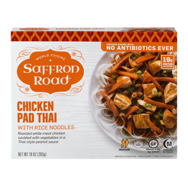 Safeway Saffron Road Chicken Pad Thai, Gluten-Free, Asian Meal, Frozen ...
