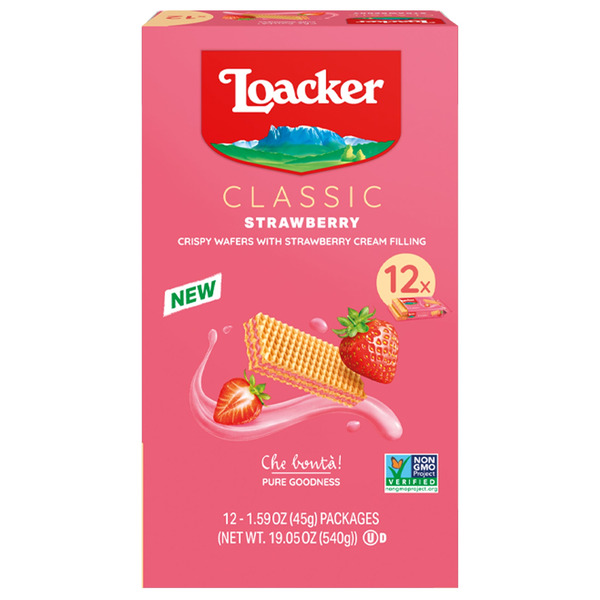 Loacker Classic Crispy Wafers, Strawberry, 1.59 oz, 12 ct Same-Day ...