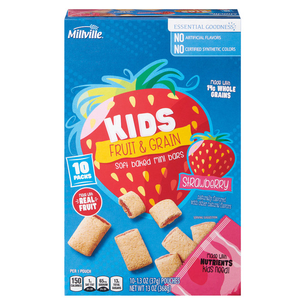 Millville Kids Fruit & Grain Strawberry Mini Bars Same-Day Delivery or ...