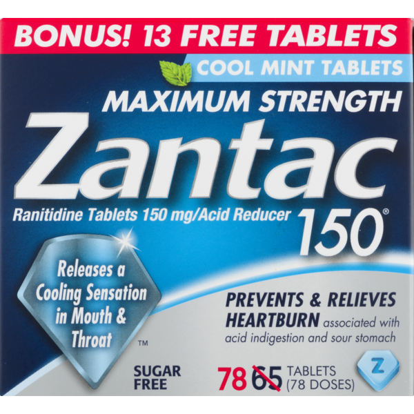 Zantac 150 Maximum Strength Cool Mint (78 ct) - Instacart