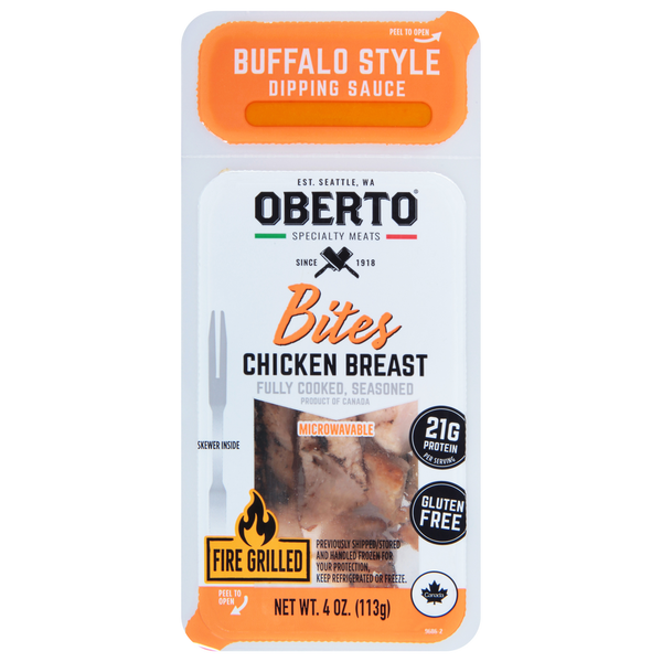 Oberto Chicken Breast, Bites, Buffalo Style Dipping Sauce, Fire Grilled ...