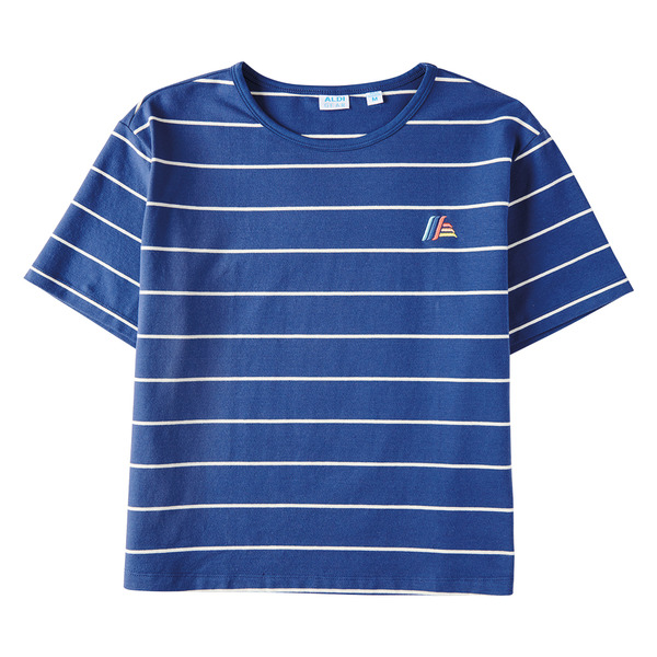 Ladies ALDI Gear T-Shirt, Navy Stripe, L Same-Day Delivery or Pickup | ALDI