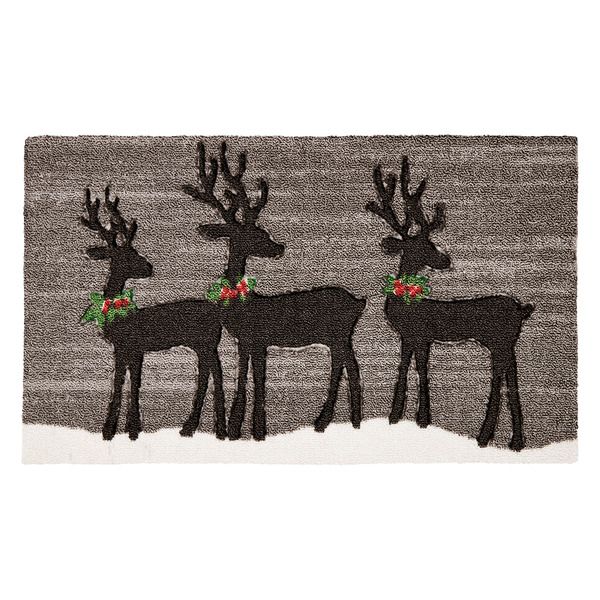 ALDI Merry Moments Reindeer Holiday Artisan Rug Same-Day Delivery or ...