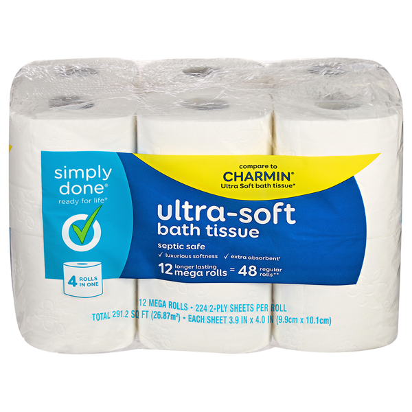 Simply Done Ultra-Soft 2-Ply Mega Rolls Bath Tissue Same-Day Delivery ...