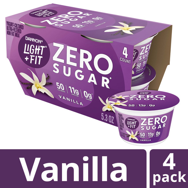 Dannon Light + Fit Dannon Light + Fit Zero Sugar, Vanilla Yogurt ...