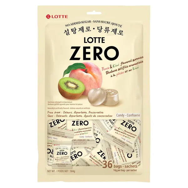 Lotte Zero Sugar Peach & Kiwi Flavoured Gummies Same-Day Delivery | Costco