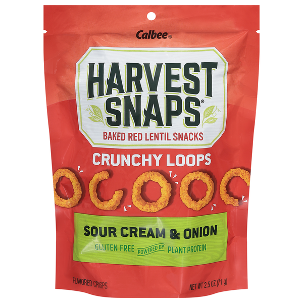 Harvest Snaps Flavored Crisps, Sour Cream & Onion, Crunchy Loops Same ...