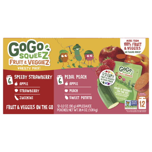 Publix GoGo Squeez Fruit & VeggieZ No Sugar Added Strawberry/Peach ...