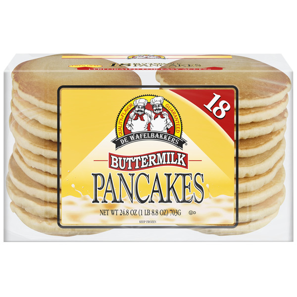 Dewafelbakkers Frozen Buttermilk Pancakes, 18 Count Pack Same-Day ...
