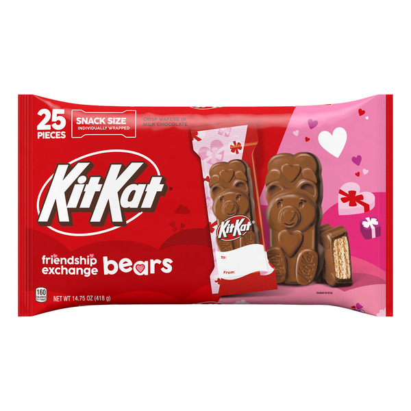 KIT KAT® Milk Chocolate Wafer Snack Size Bears, Valentine's Candy Bag ...