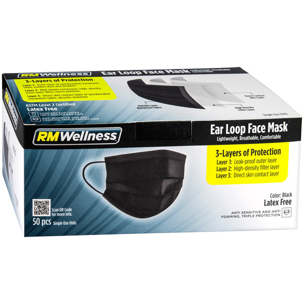 H-E-B RM Wellness Ear Loop Face Mask, Black Same-Day Delivery | Instacart