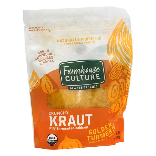 Farmhouse Culture Kraut, Golden Turmeric, Organic, Crunchy (16 oz ...