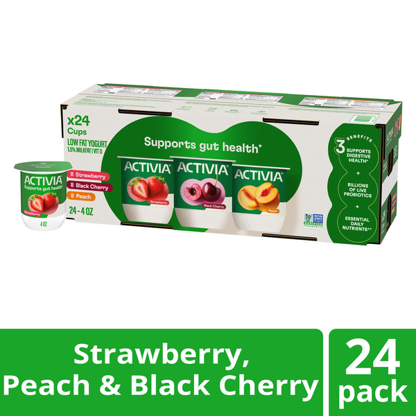 Sam's Club Activia Strawberry, Black Cherry & Peach Probiotic Lowfat ...