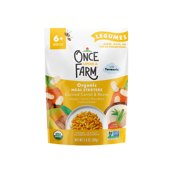 Once Upon a Farm Organic Frozen Baby Food, Mango, Carrot, Navy Bean ...