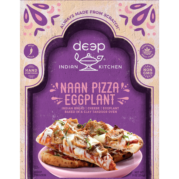 Deep Indian Kitchen Naan Pizza, Eggplant, Mild Spice (9 oz) - Instacart