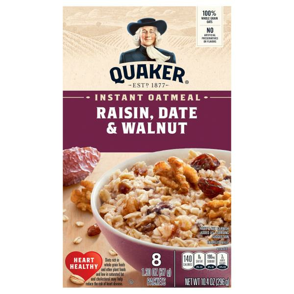Quaker Instant Oatmeal, Raisin, Date & Walnut Same-Day Delivery or ...