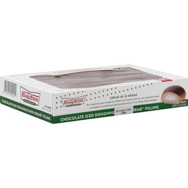Krispy Kreme Doughnuts, Chocolate Iced, with Kreme Filling (6 each ...