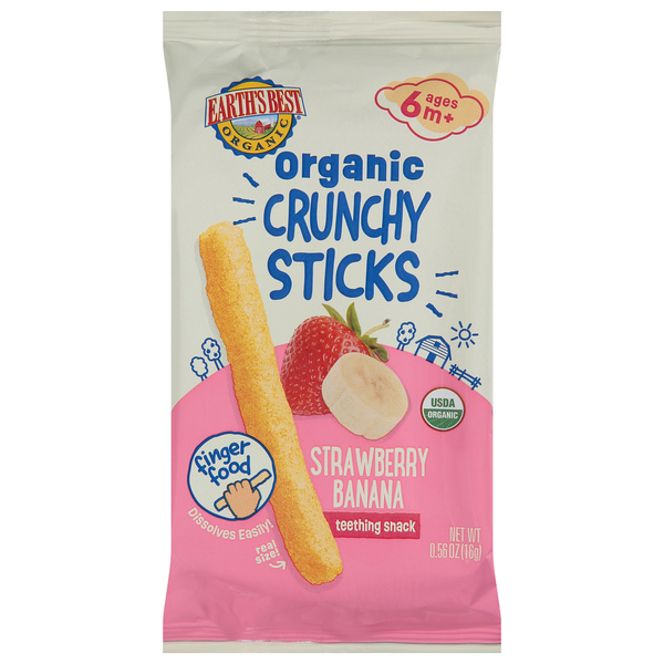 Publix Earth's Best Teething Snack, Crunchy Sticks, Strawberry Banana ...